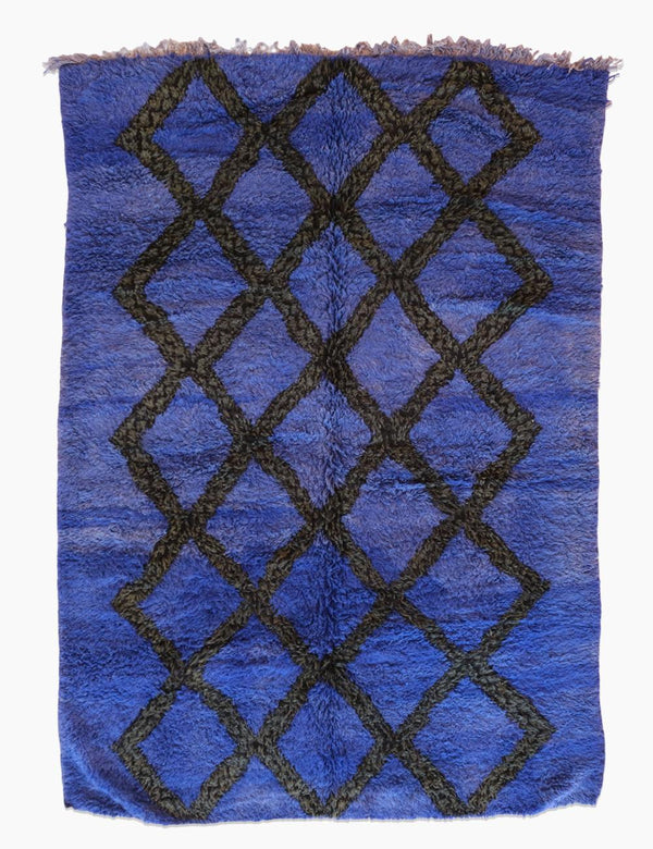 Indigo Blue Moroccan Rug -Pile Wool from Berber Artisans – Surcoma
