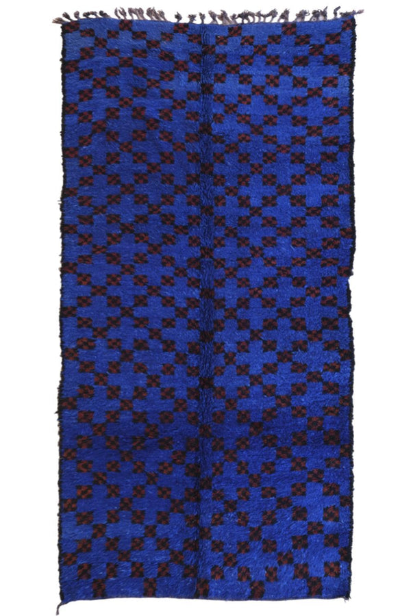 Moroccan Blue Indigo Wool Rug Hand-woven Statement Rug | Surcoma