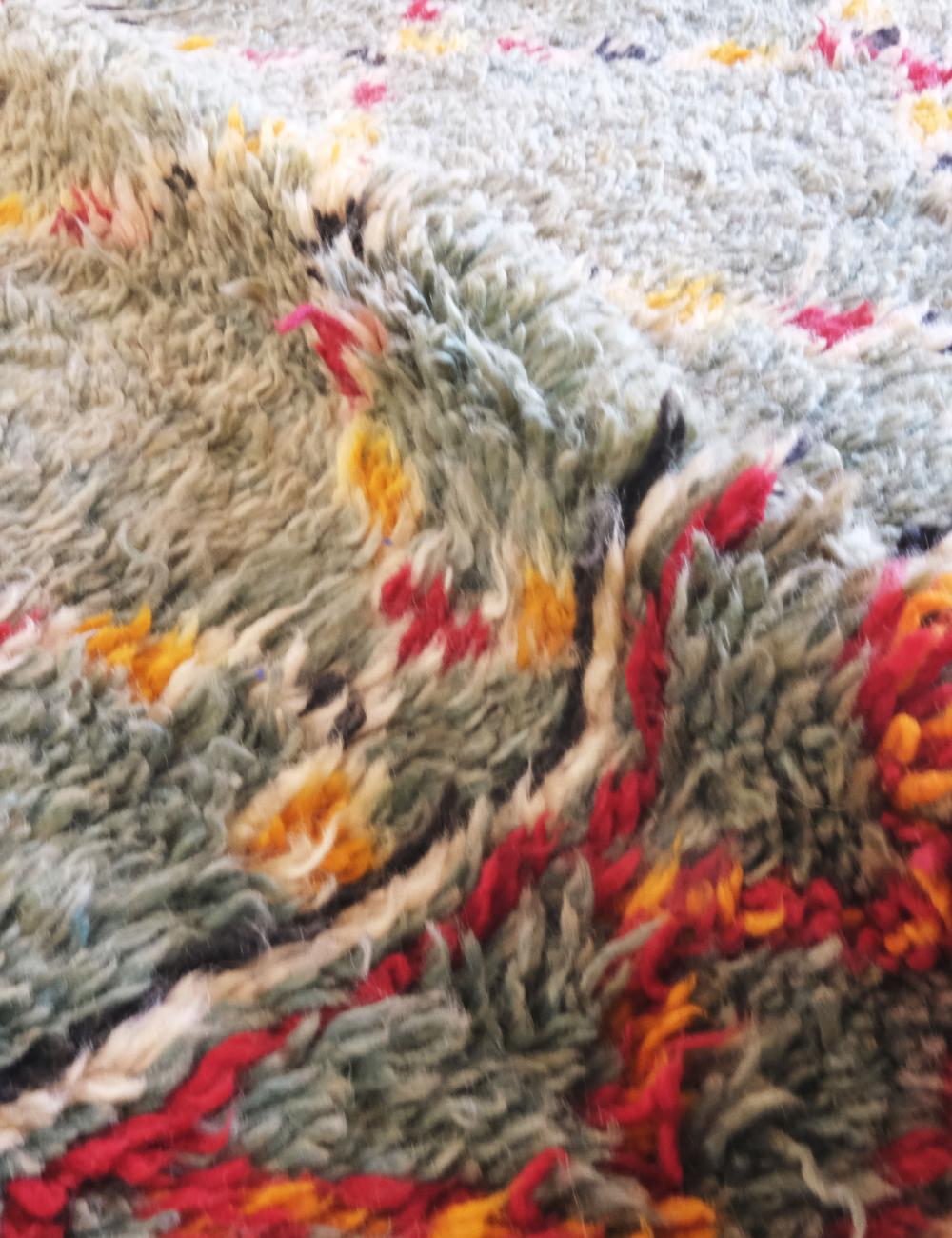 Collectible Moroccan Rug – Emerald Green Wool with Diamond Pattern ...
