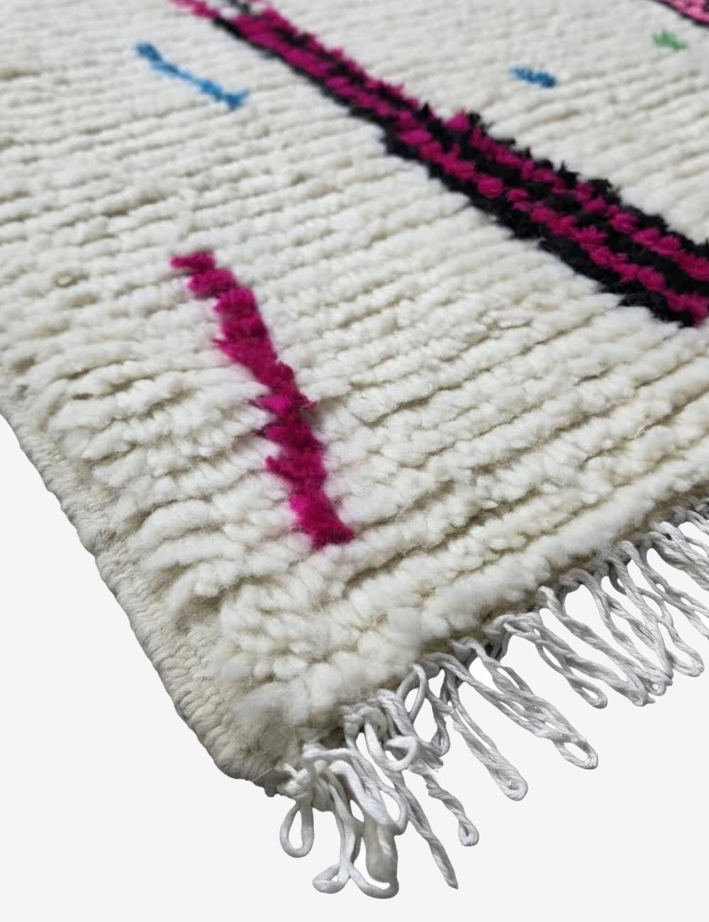 Playful Pink Azilal Rug – Handmade Moroccan Wool Carpet – Surcoma